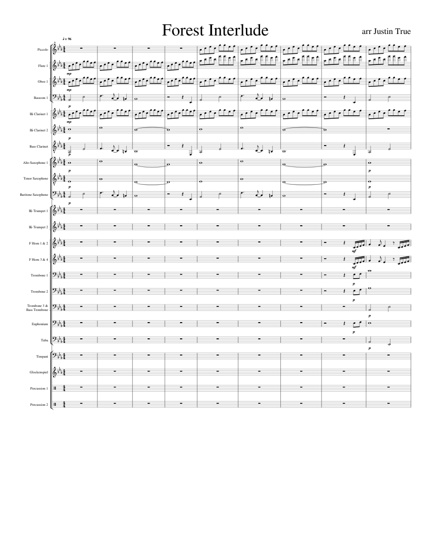 Forest Interlude WIP Sheet music for Trombone, Euphonium, Tuba, Flute ...