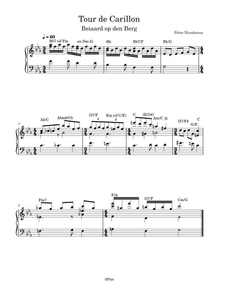 Tour de Carillon Sheet music for Percussion bells (Solo) | Musescore.com
