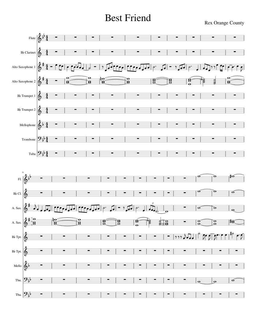 Best Friend Sheet music for Trombone, Tuba, Mellophone, Flute & more ...