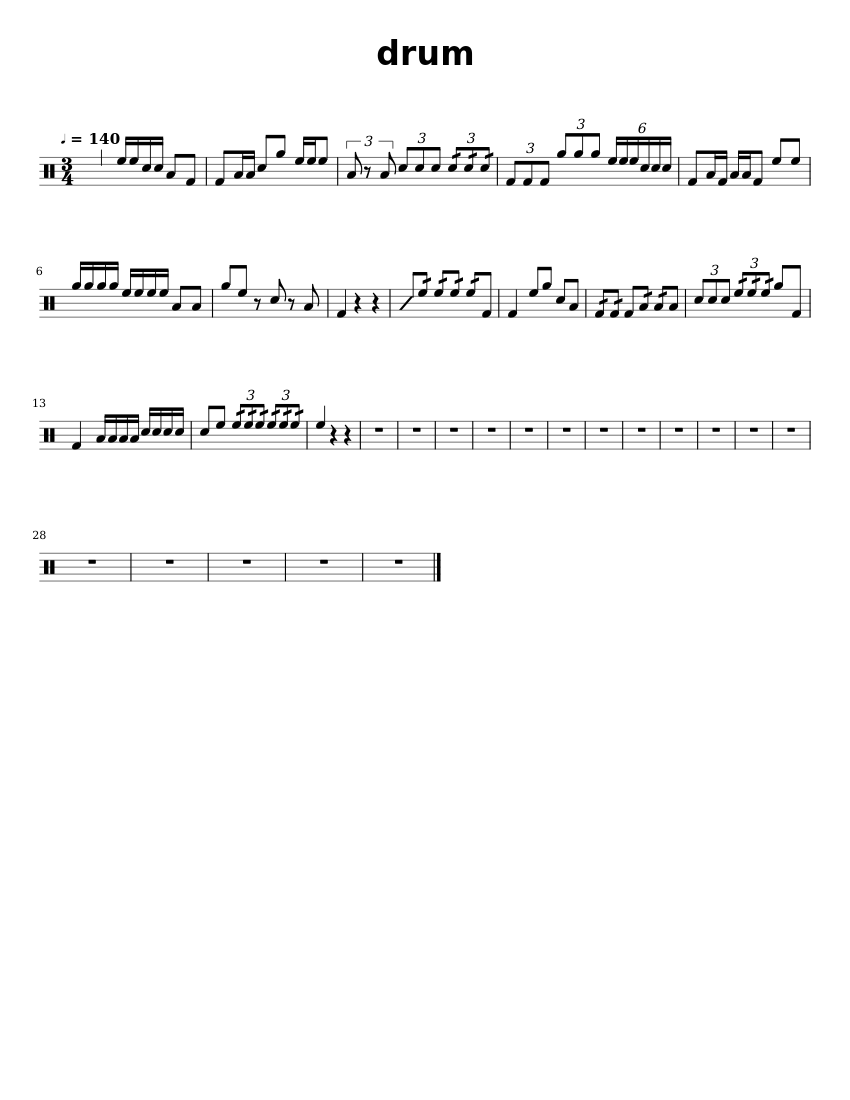 drum Sheet music for Bass drum (Marching Band) | Musescore.com