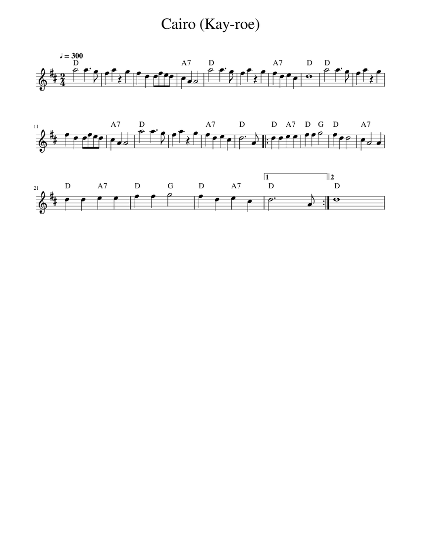 Cairo (Kay-roe) Sheet music for Piano (Solo) Easy | Musescore.com