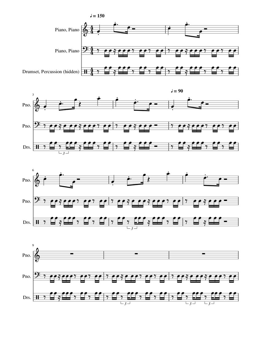 Undertale Start Menu Sheet music for Piano, Drum group (Mixed Trio ...