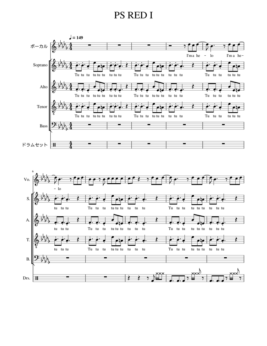 PS RED I Sheet Music for Soprano, Alto, Tenor, Bass voice & more ...