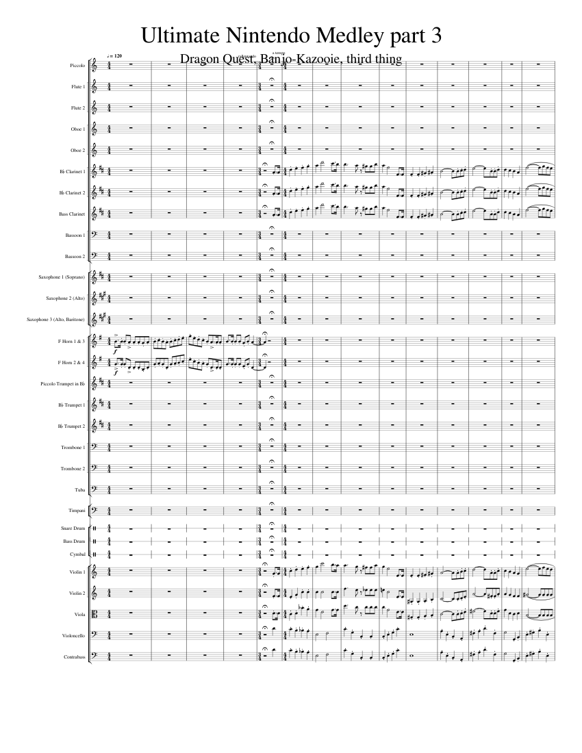 Ultimate_Nintendo_Medley_part_3 Sheet music for Trombone, Tuba, Trumpet ...