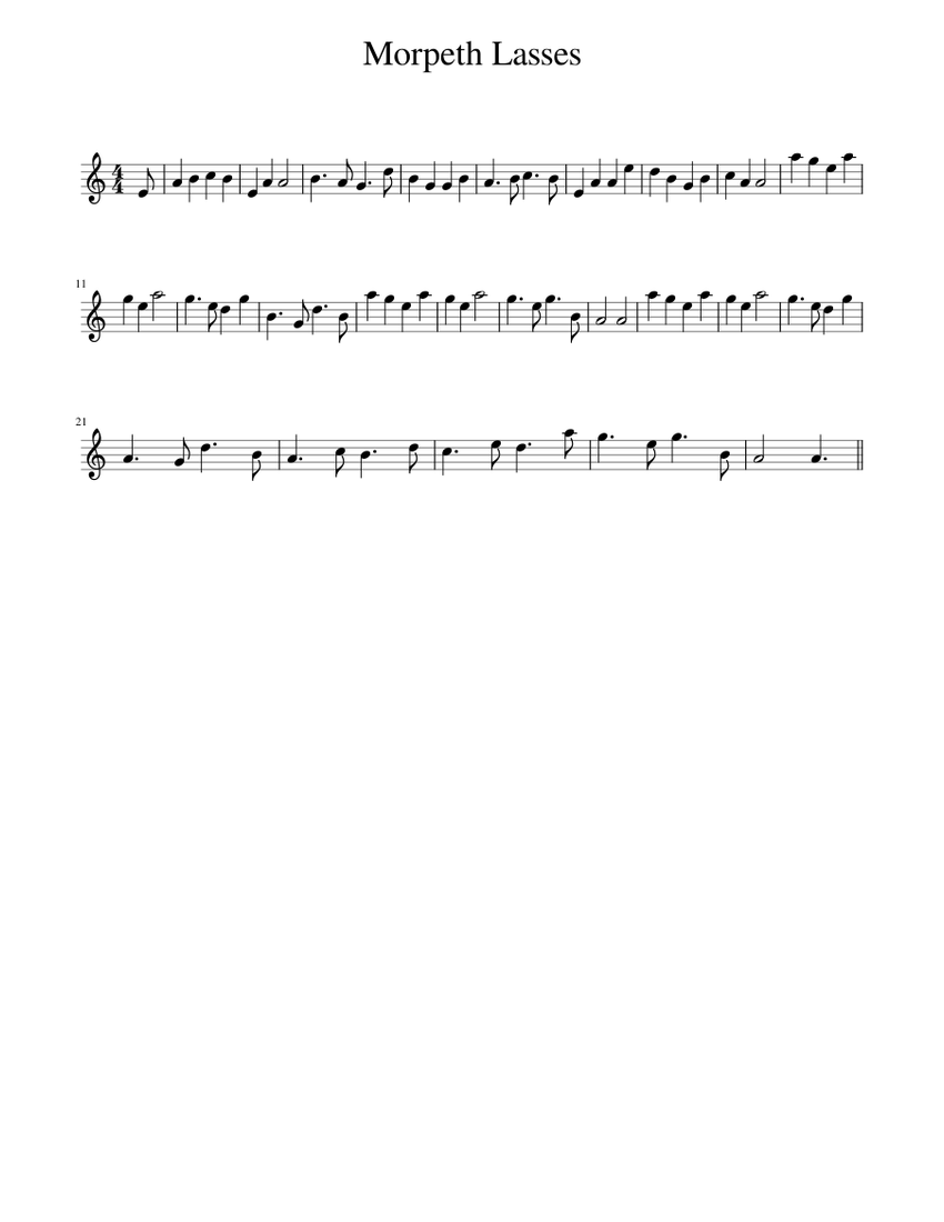 Morpeth Lasses Sheet music for Piano (Solo) | Musescore.com