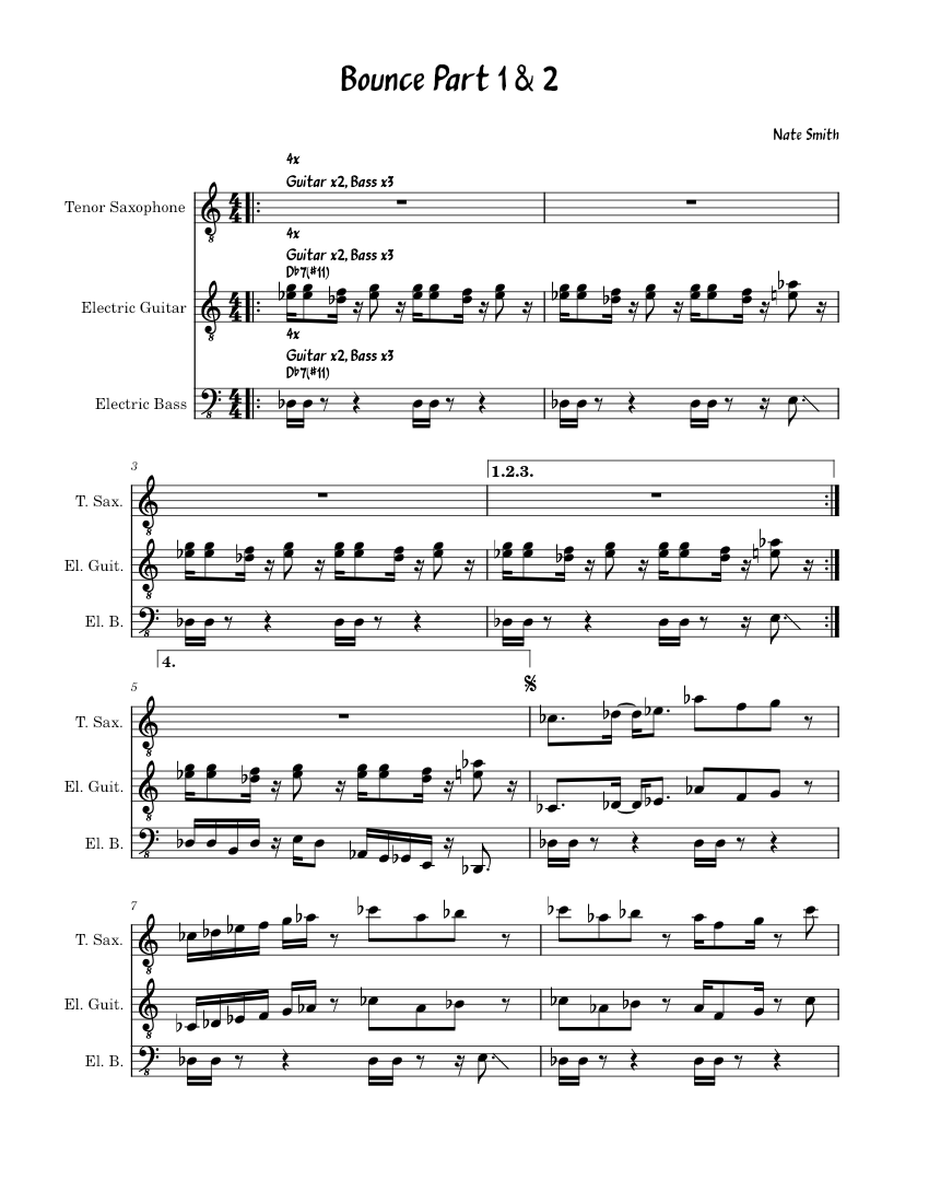 Bounce: pts II+II – Nate Smith Bounce Part 1 & 2 Sheet music for ...