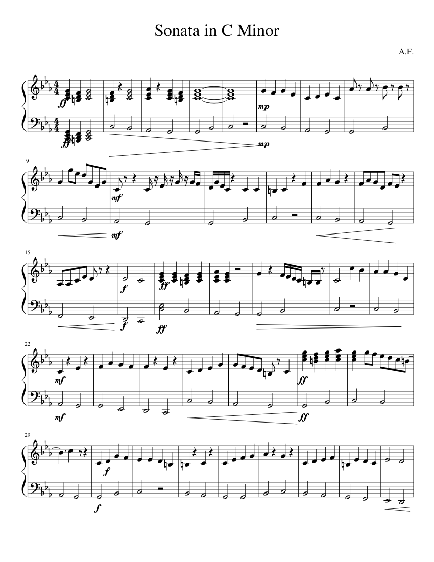 Sonata in C Minor Sheet music for Piano (Solo) | Musescore.com