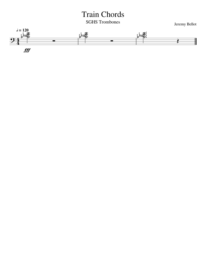 Train Chords Sheet Music for Trombone (Solo) | MuseScore.com