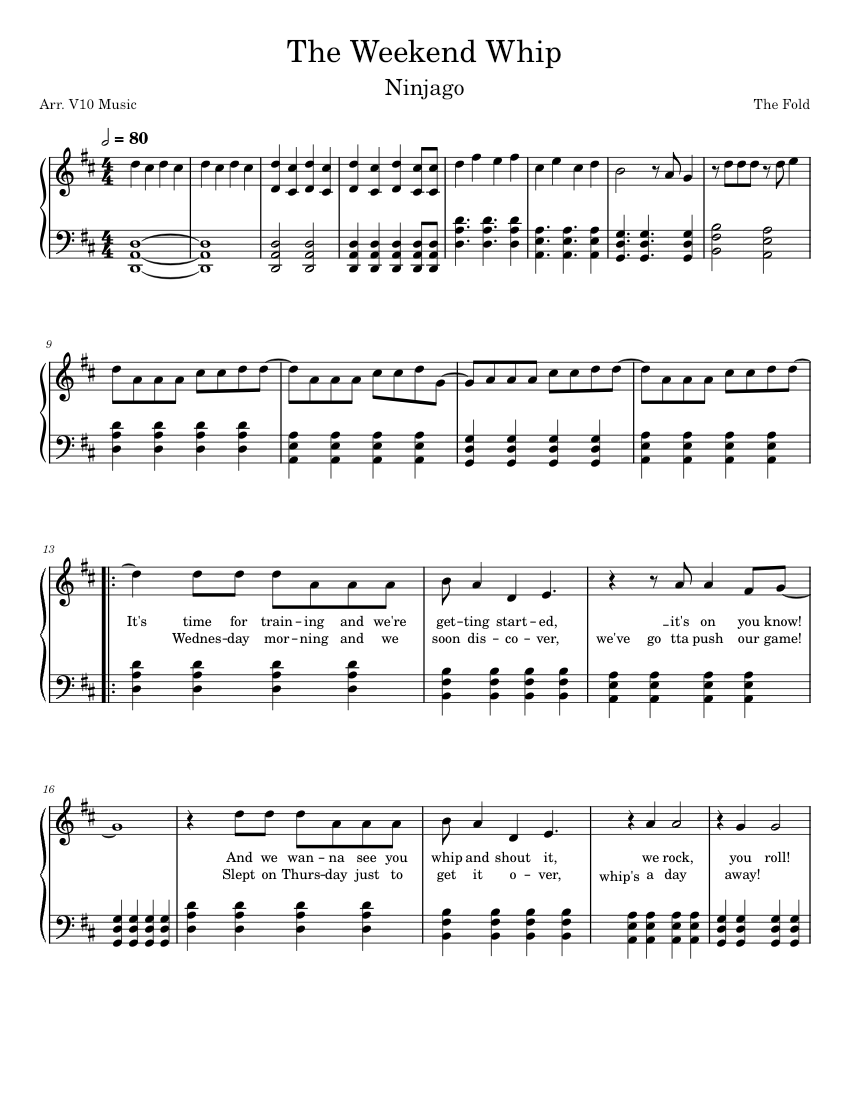 The Weekend Whip Sheet Music for Piano (Solo) easy | MuseScore.com