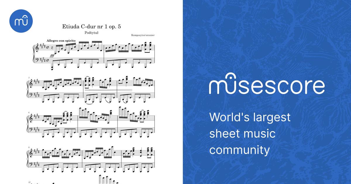 Etiuda C-dur nr 1 op.5 Sheet music for Piano (Solo) | Musescore.com