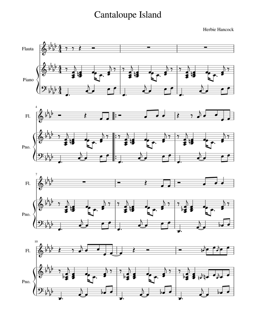Cantaloupe_Island PATRICIA Sheet music for Piano, Flute (Solo) | Musescore.com