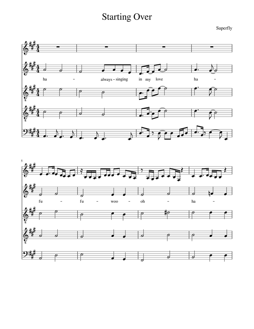Starting Over Sheet music for Piano (Mixed Quintet) | Musescore.com