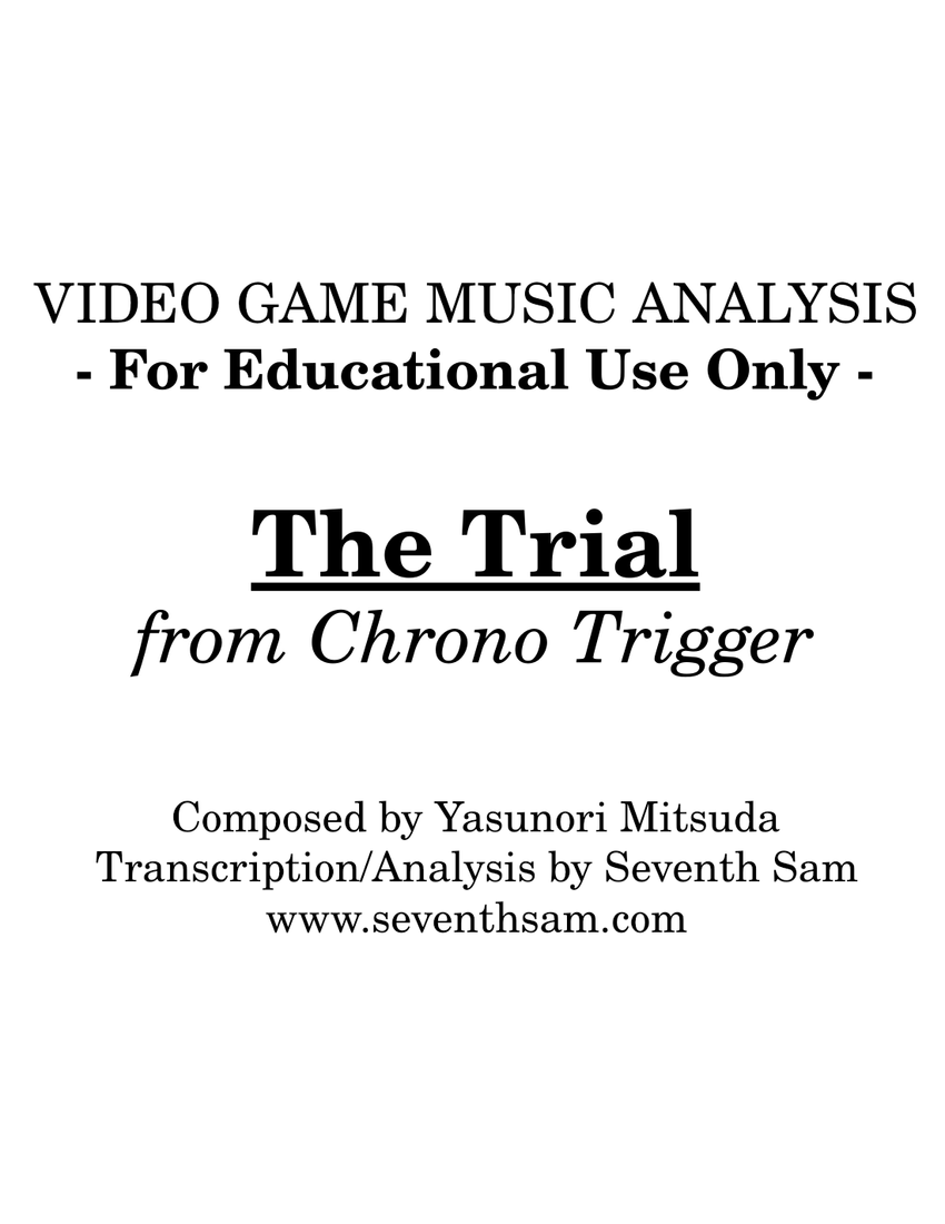 The Trial from Chrono Trigger (OST) - Video Game Music Analysis Sheet ...