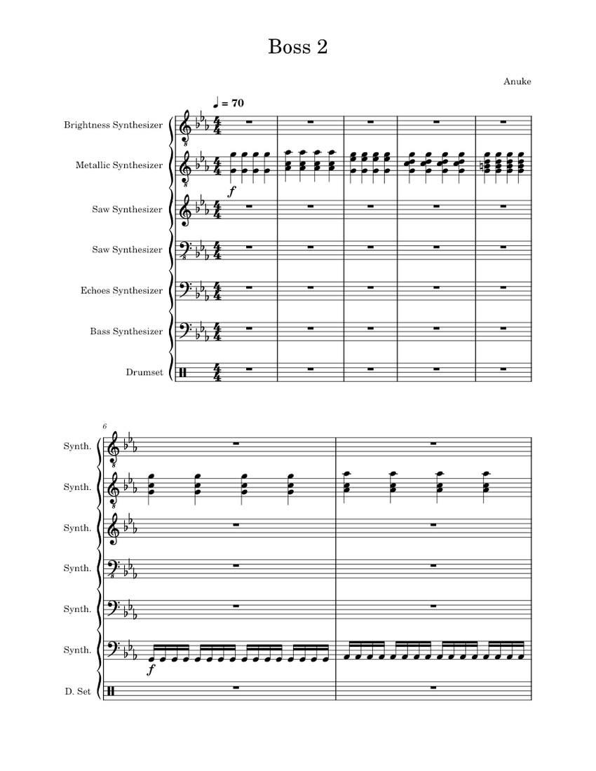 Boss 2 – Anuke (Mindustry Boss Theme 2) Sheet Music for Bass guitar ...