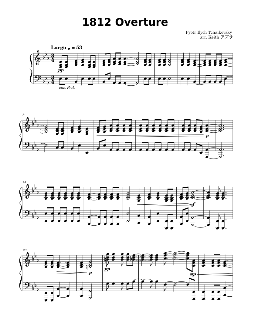 1812 Overture for solo piano Sheet music for Piano (Solo) | Musescore.com