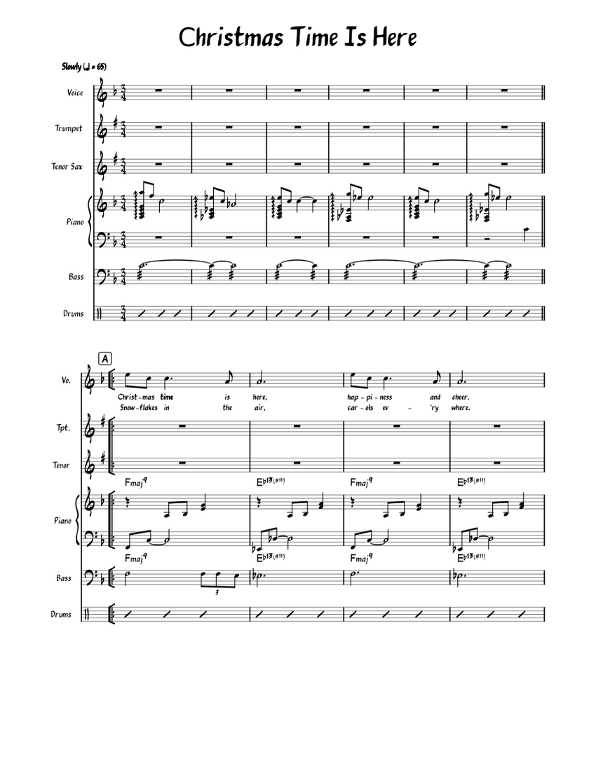 Christmas Time Is Here – Vince Guaraldi Sheet music for Piano, Vocals ...