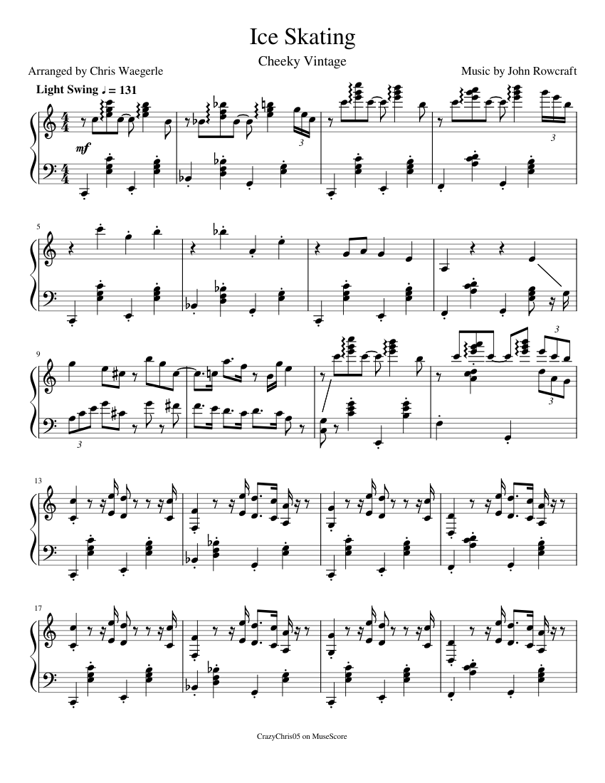 Ice Skating (Uno Winter Theme) Sheet music for Piano (Solo) | Musescore.com