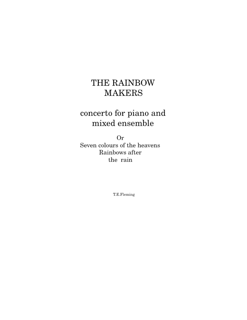 THE RAINBOW MAKERS Sheet music for Piano, Flute piccolo, Flute, Oboe & more instruments (Mixed ...