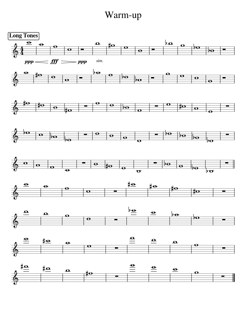 Sax Warm-up Sheet Music for Saxophone alto (Solo) | MuseScore.com
