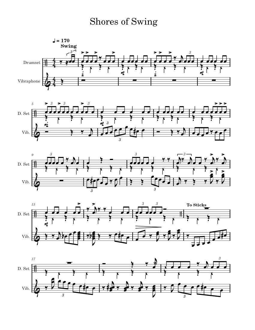 Shores of Swing Sheet music for Vibraphone, Drum group (Percussion Duet ...
