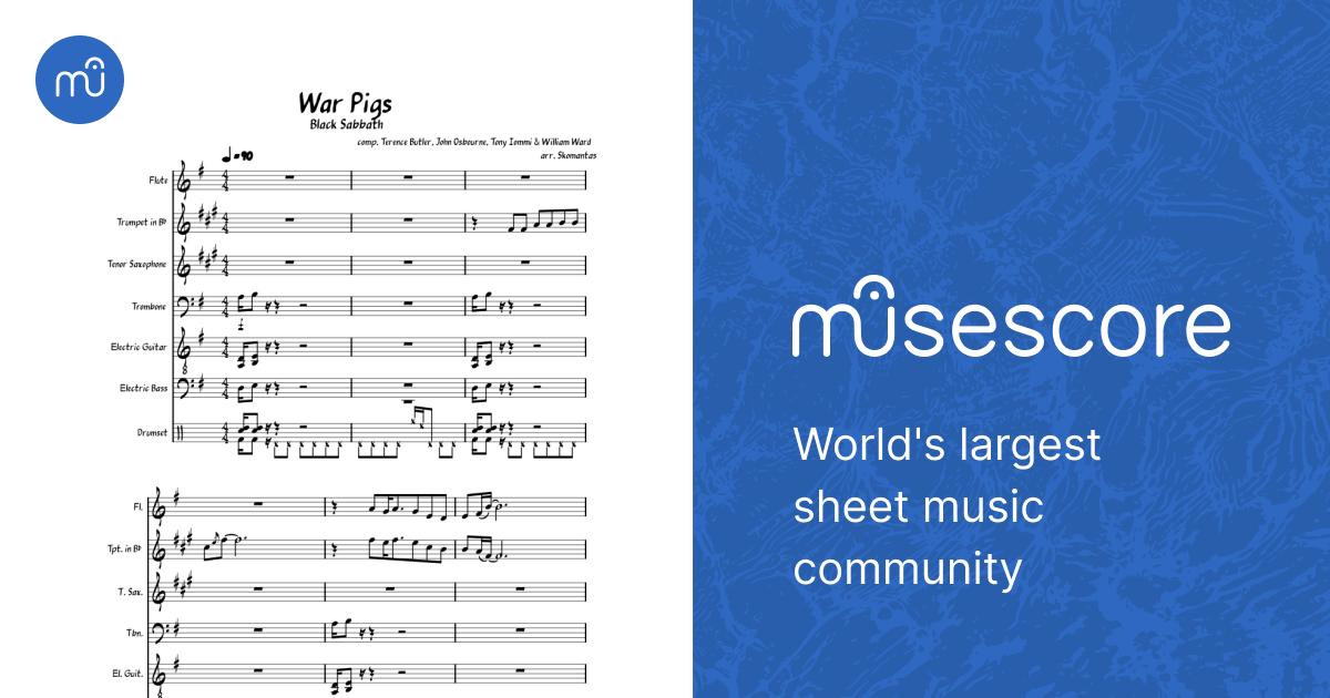 War pigs – Black Sabbath Sheet Music with Chords for Trombone, Flute ...