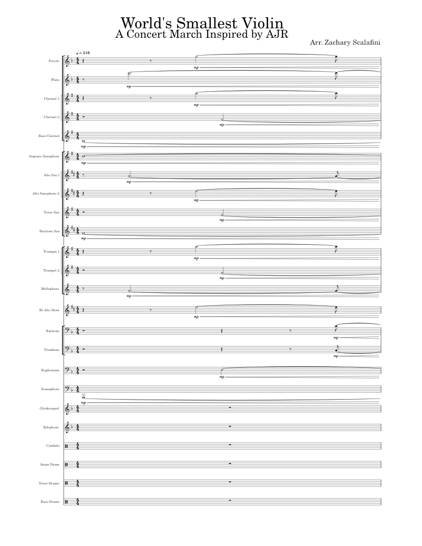 Worlds Smallest Violin March Sheet music for Trombone, Euphonium, Flute ...