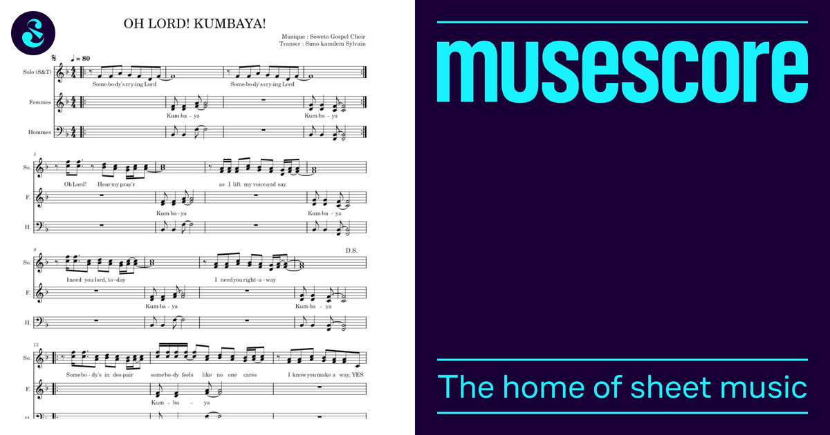 OH LORD! KUMBAYA – simo-sylvain Sheet music for Synthesizer (Mixed Trio ...