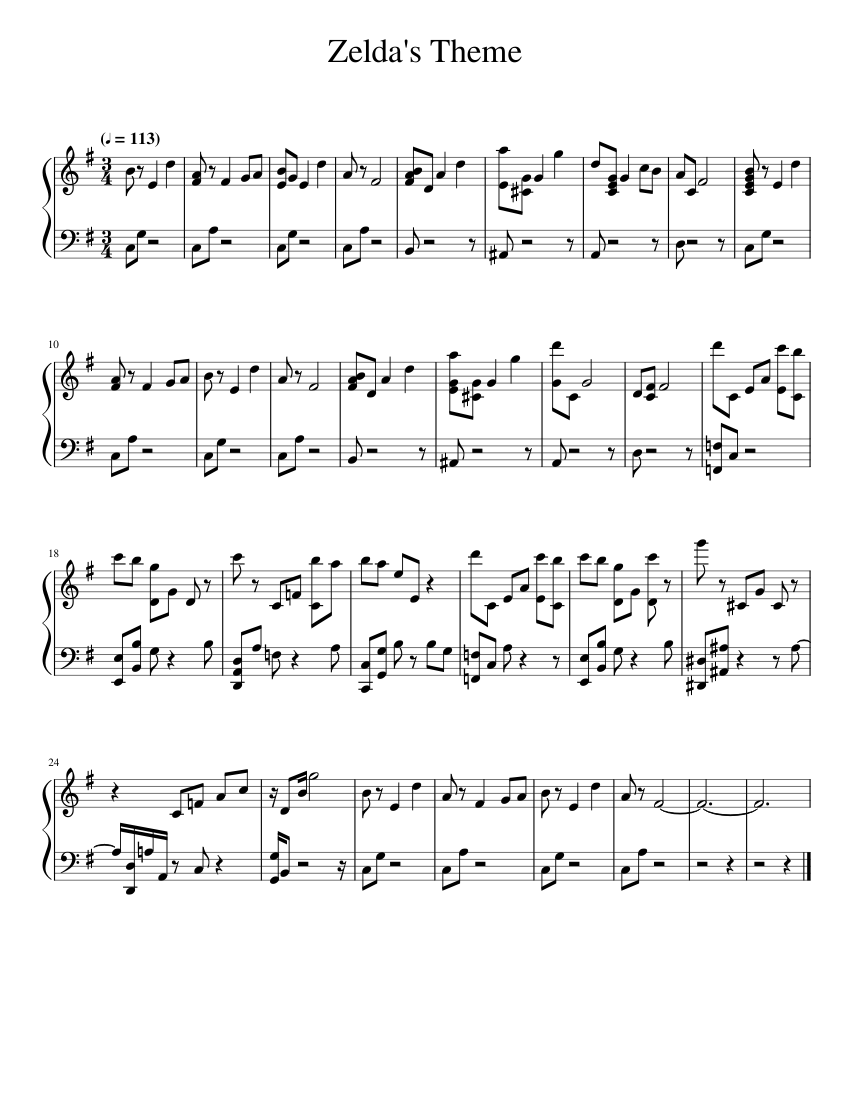 Zelda's Theme Sheet music for Piano (Solo) Easy | Musescore.com