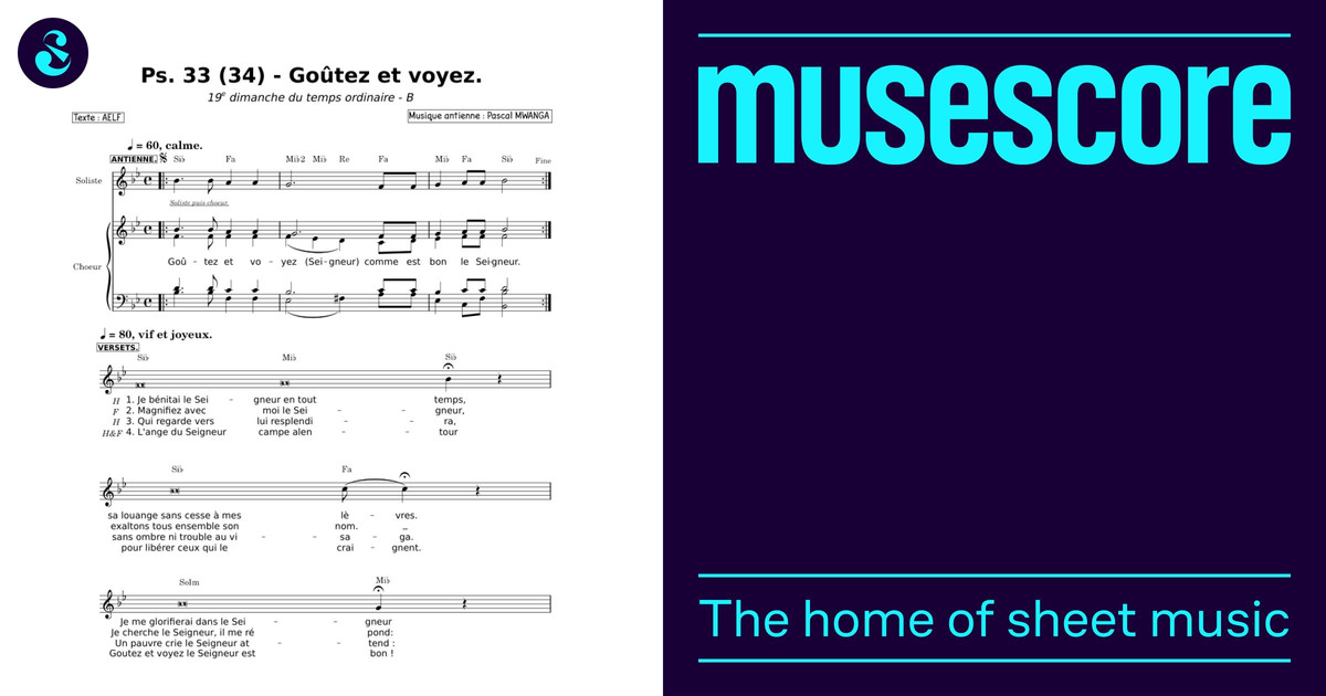 PSAUME 33 (34) Sheet music for Piano, Synthesizer (SATB) | Musescore.com