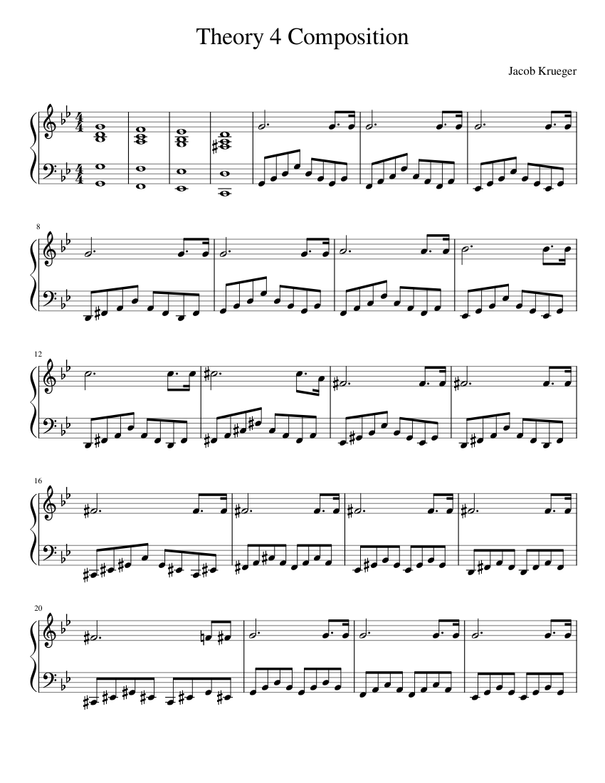 Theory 4 Composition Sheet Music for Piano (Solo) Easy | MuseScore.com