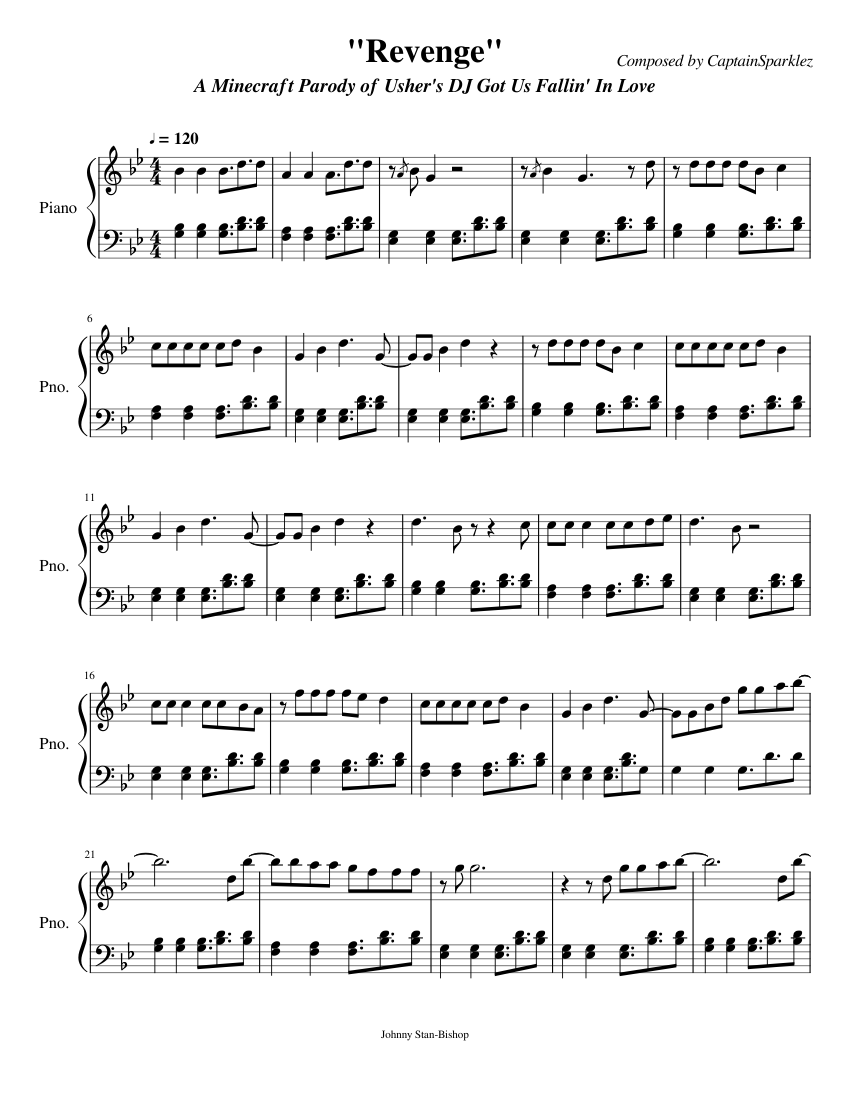Revenge Minecraft Piano Sheet Music for Piano (Solo) | MuseScore.com