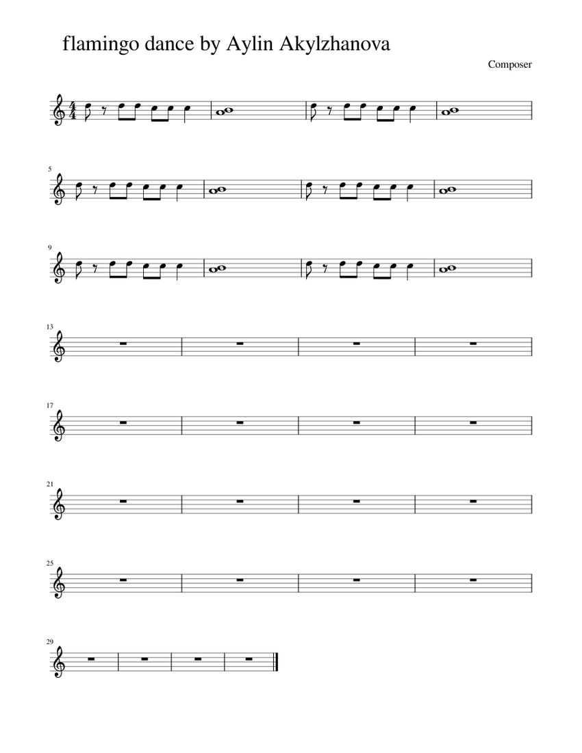 flamingo Sheet music for Piano (Solo) | Musescore.com