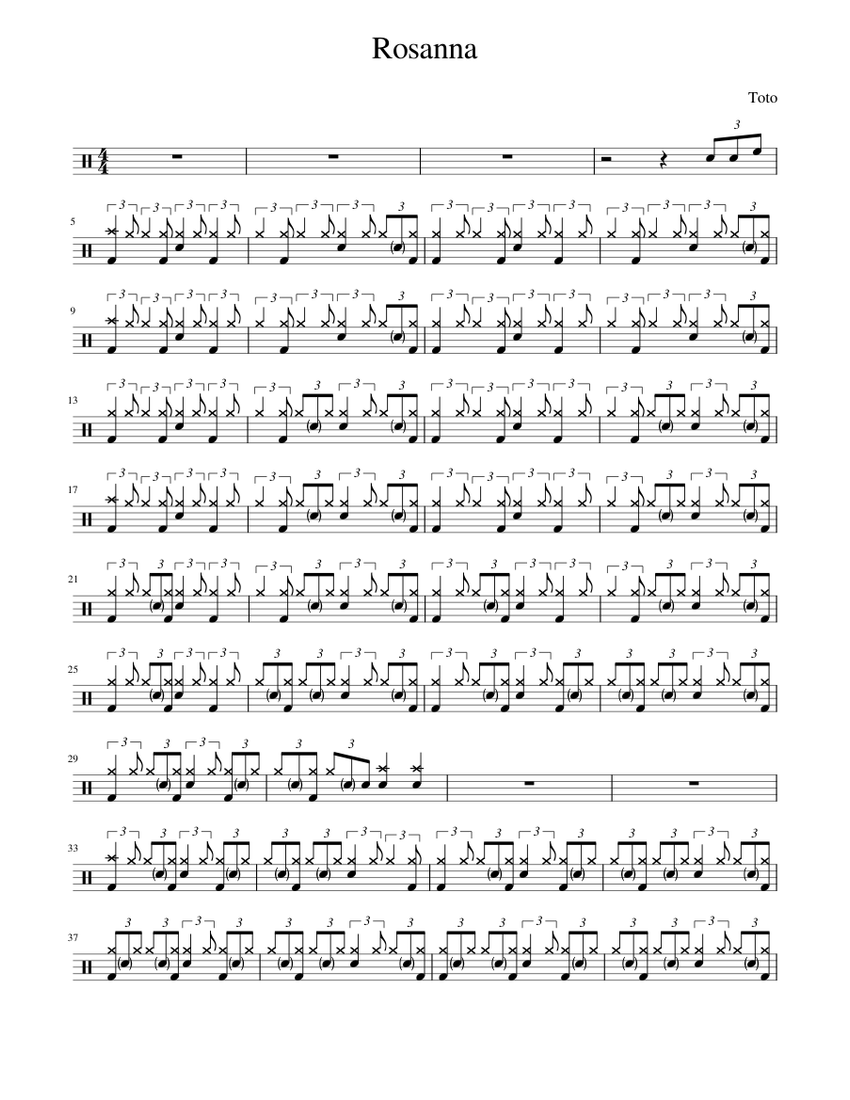 Rosanna Sheet music for Drum group (Solo) | Musescore.com