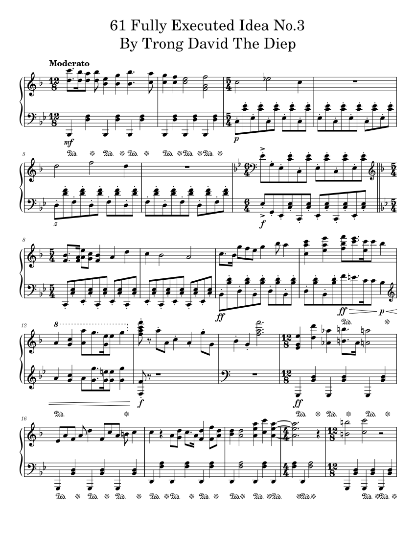 ( 61 ) Fully Executed Idea No. 3 by Trong David The Diep Sheet music ...