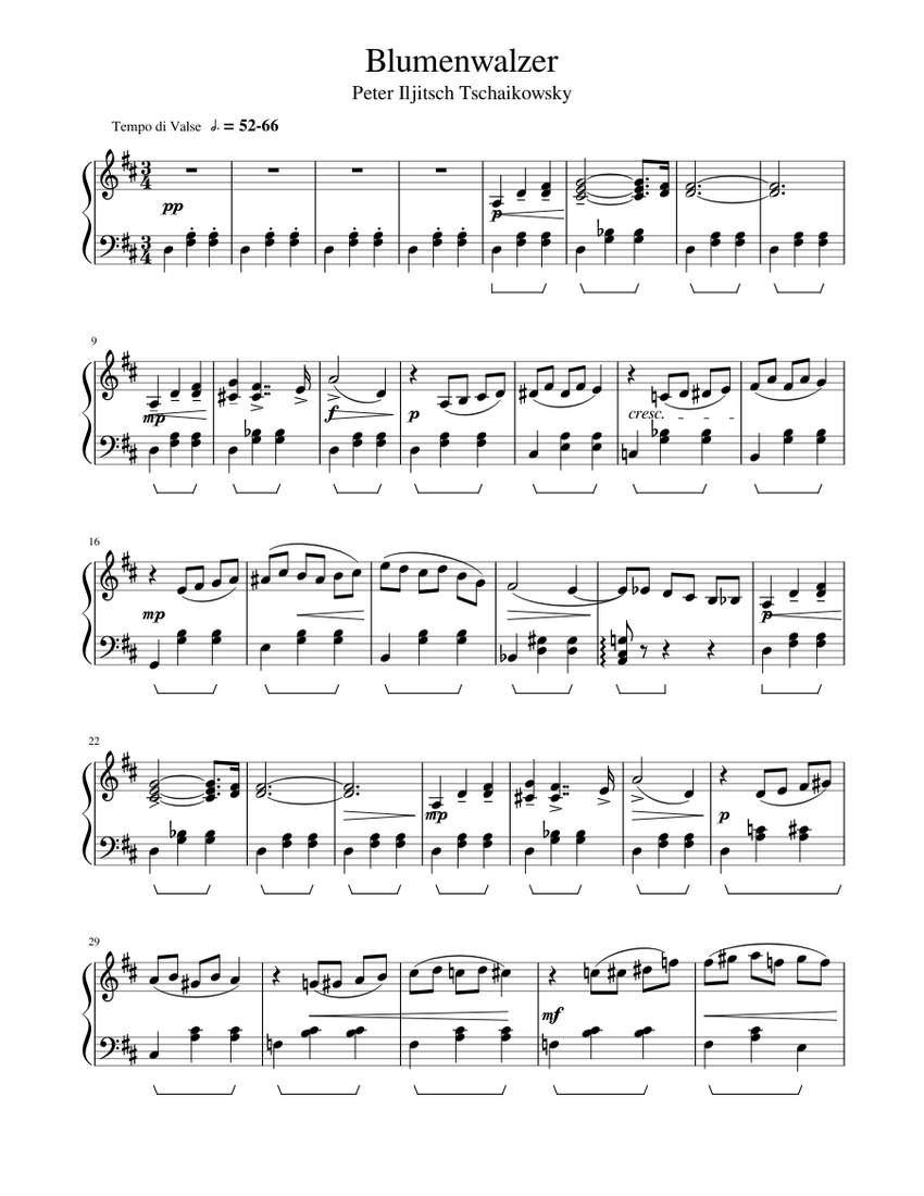Blumenwalzer Sheet Music for Piano (Solo) | MuseScore.com