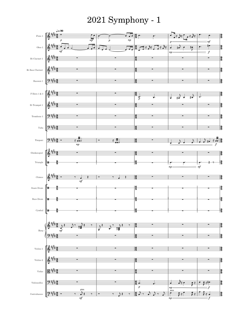 2021 Symphony 1st Movement (snippet) Sheet Music for Trombone, Tuba ...