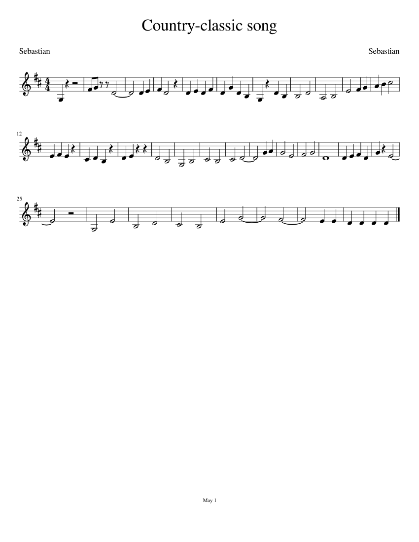 Country song Sheet Music for Violin (Solo) | MuseScore.com