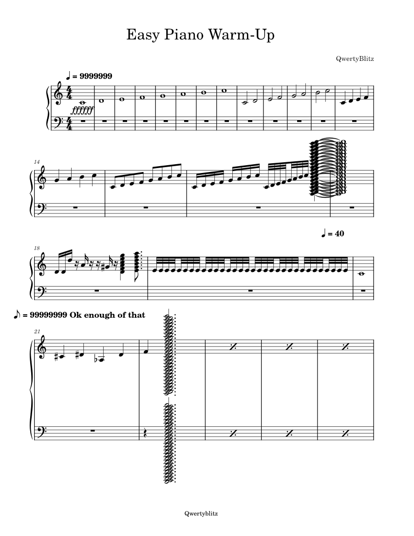 Easy Piano Warm Up - QwertyBlitz Sheet music for Piano (Solo ...