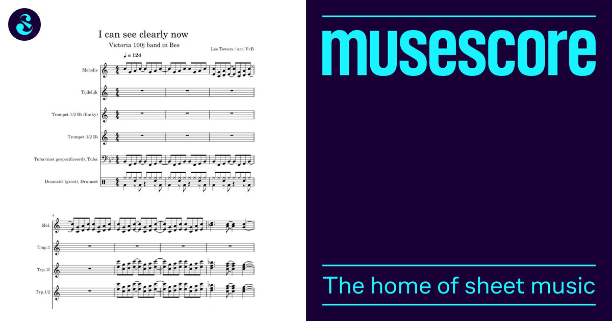 I can see clearly now – Lee Towers Sheet Music for Tuba, Drum group ...