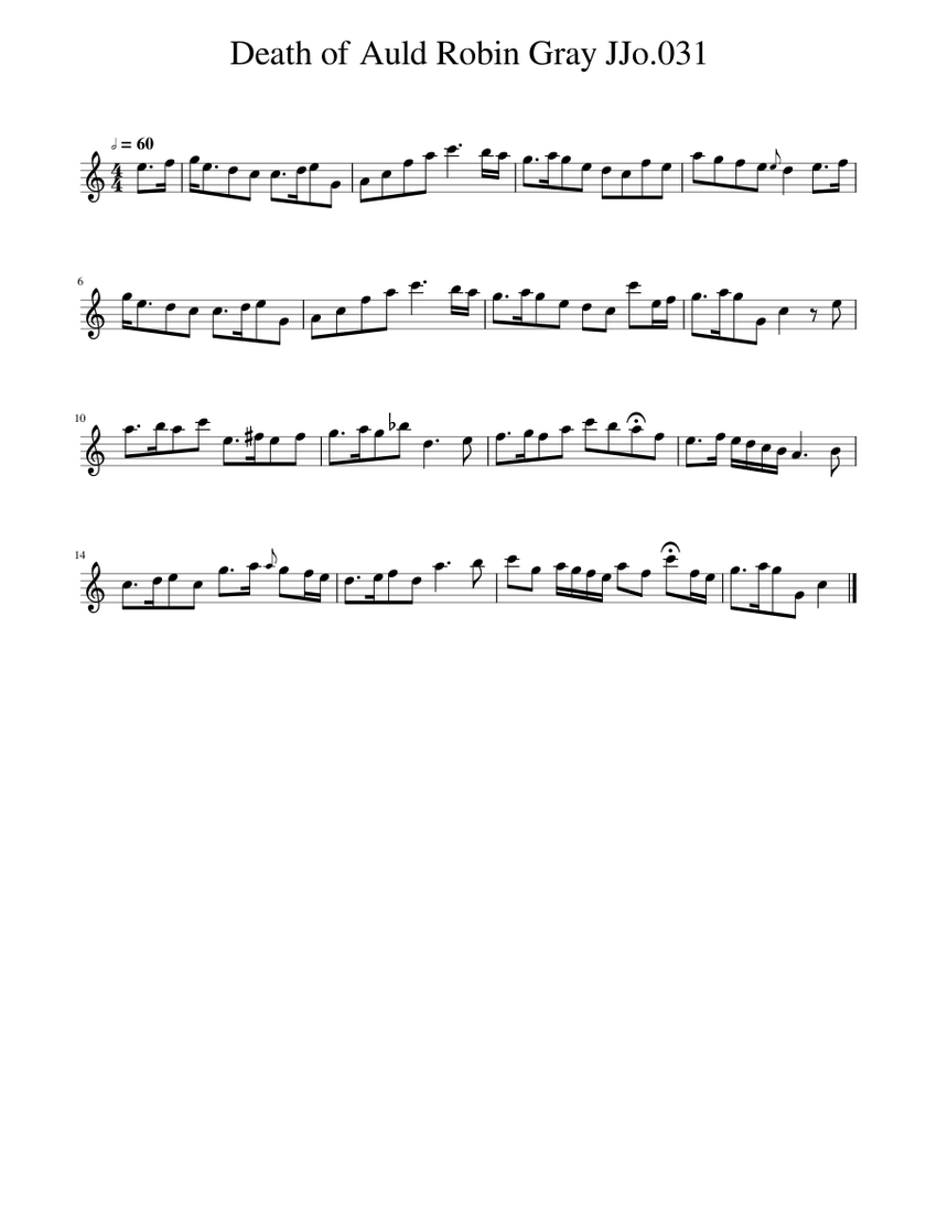 Death of Auld Robin Gray JJo.031 Sheet music for Piano (Solo) Easy ...