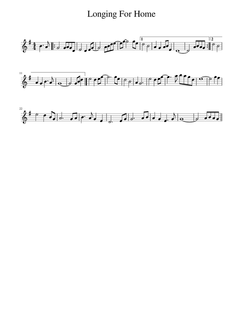Longing For Home Sheet music for Piano (Solo) Easy | Musescore.com