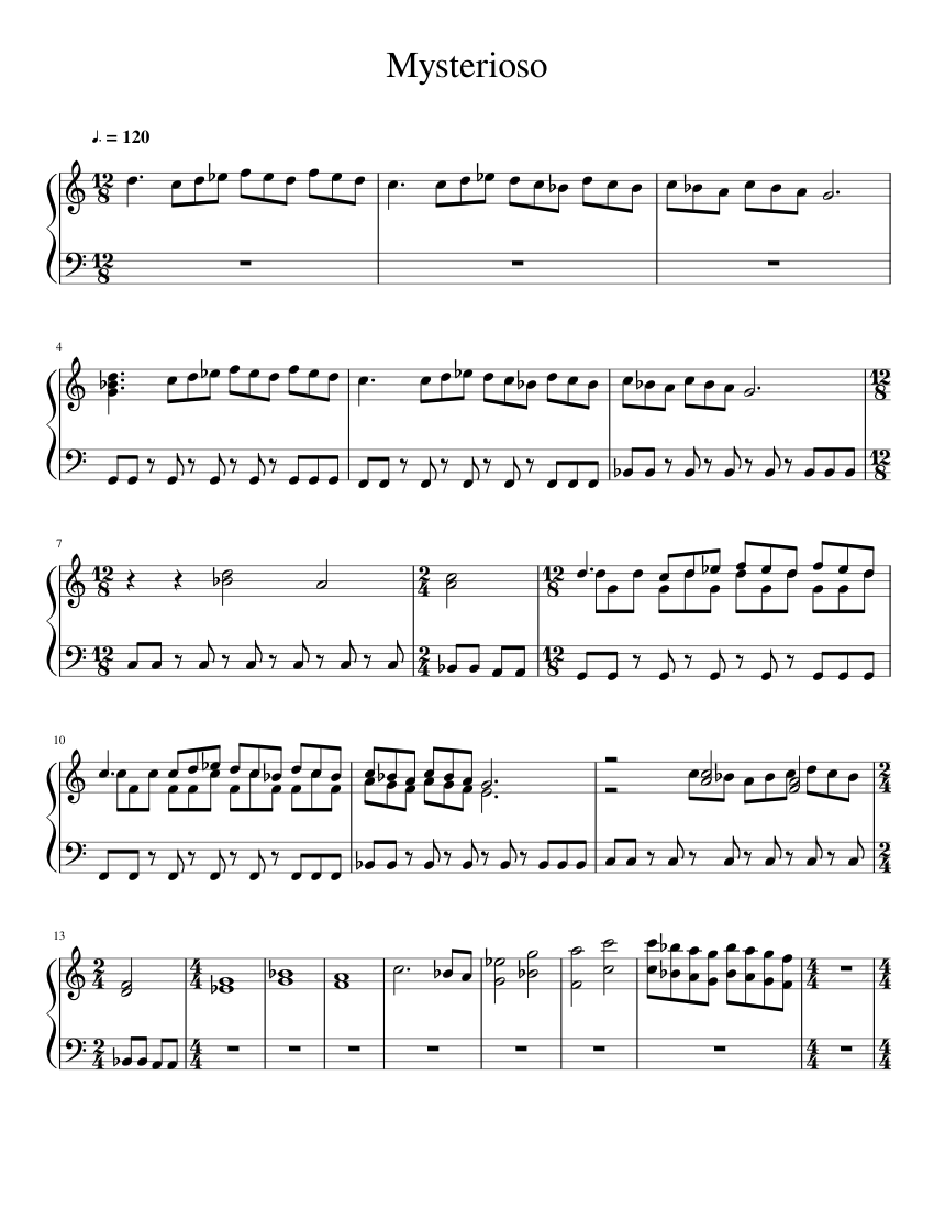 Mysterioso Sheet music for Piano (Solo) Easy | Musescore.com