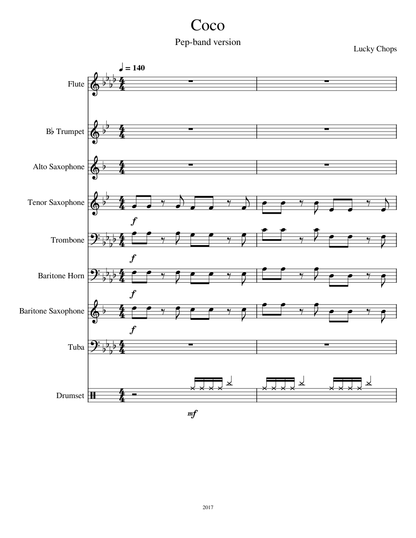 Coco – Lucky Chops Coco Sheet music for Trombone, Tuba, Flute, Saxophone alto & more instruments ...
