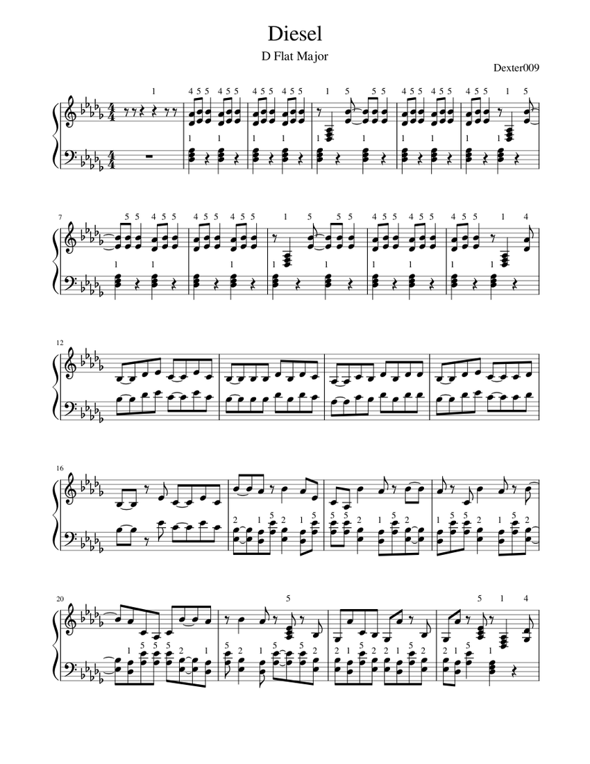 Diesel Sheet music for Piano (Solo) | Musescore.com