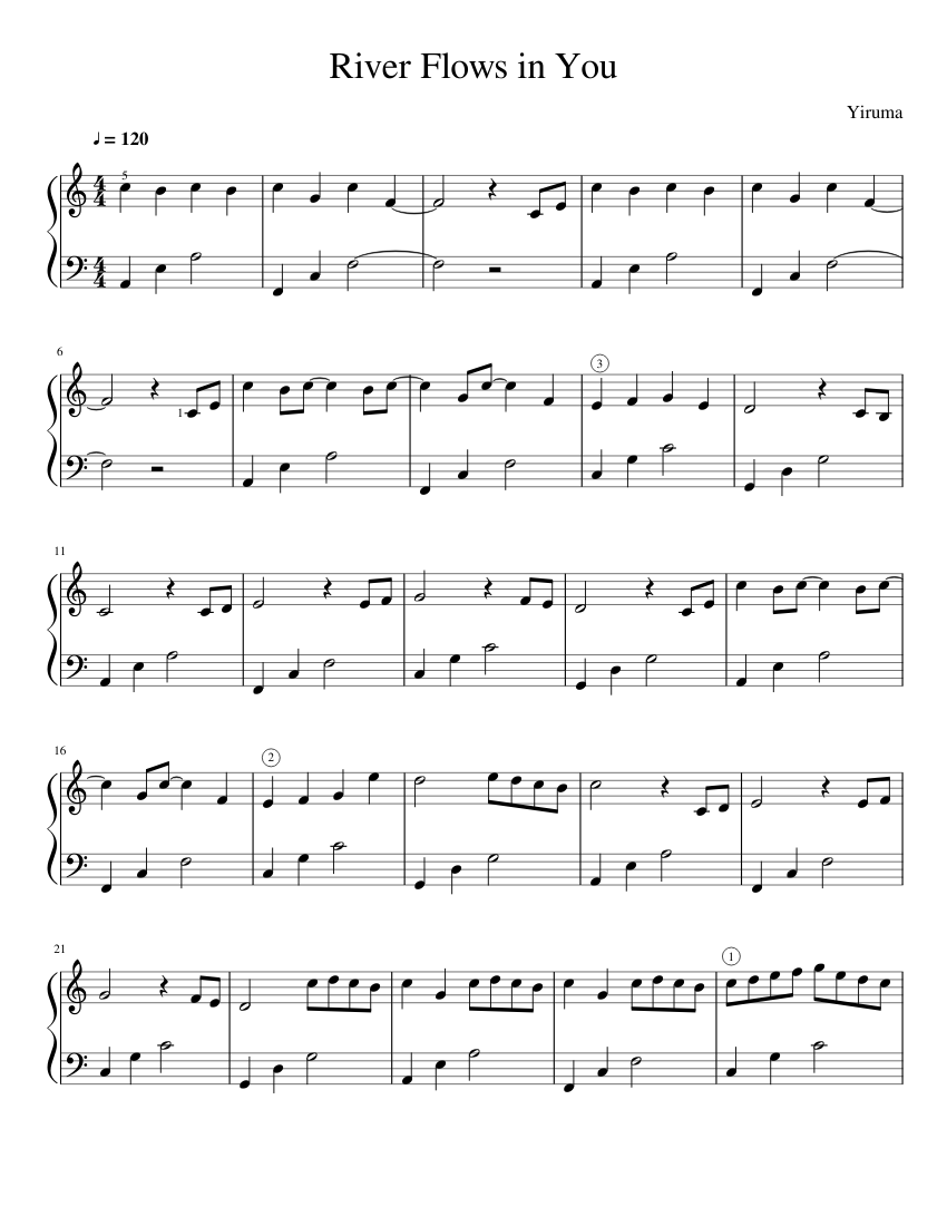 River Flows in You Sheet Music for Piano (Solo) easy | MuseScore.com