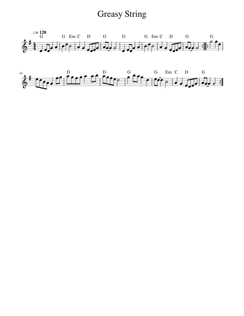 Greasy String Sheet music for Piano (Solo) | Musescore.com