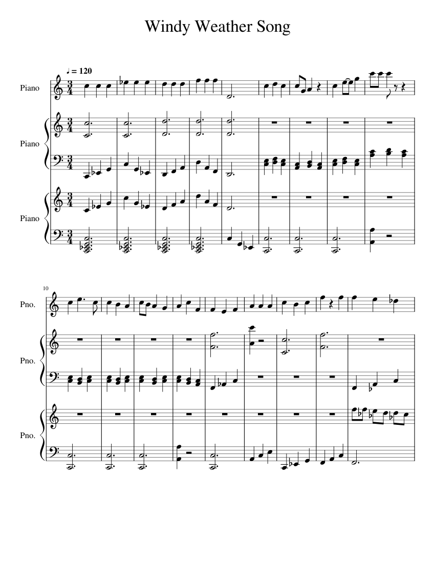 Windy Weather Song Sheet music for Piano (Mixed Trio) | Musescore.com