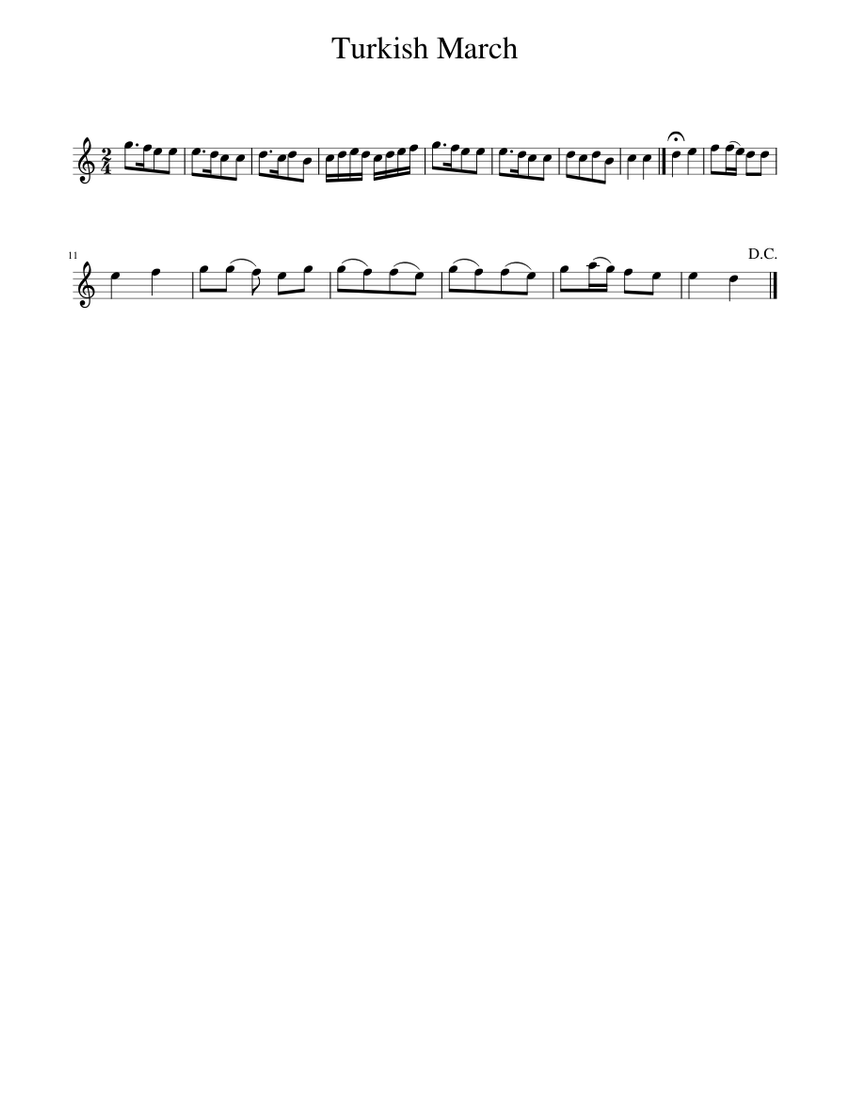 Turkish March Sheet music for Piano (Solo) Easy | Musescore.com
