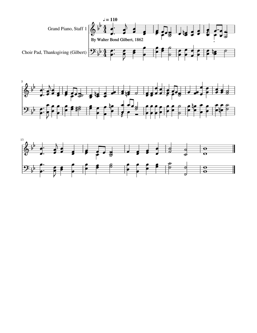 THANKSGIVING (Gilbert) - Walter Bond Gilbert Sheet music for Piano ...