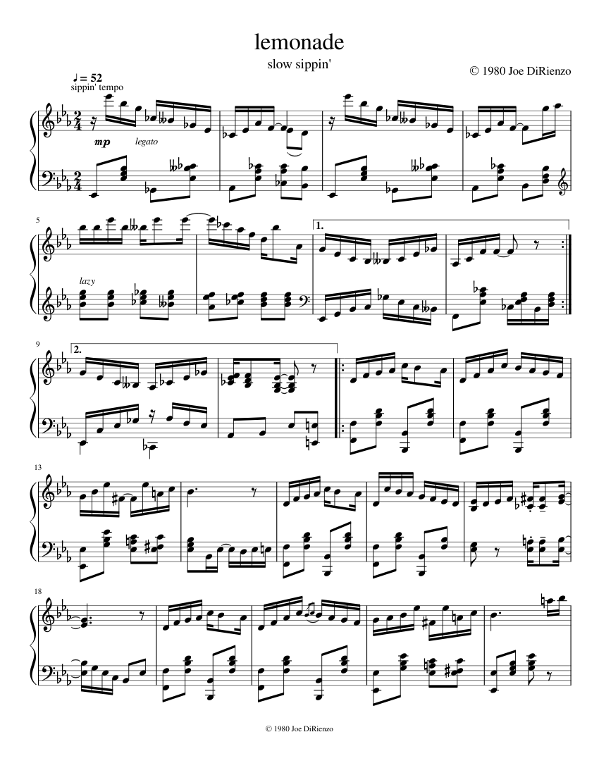 lemonade Sheet Music for Piano (Solo) | MuseScore.com